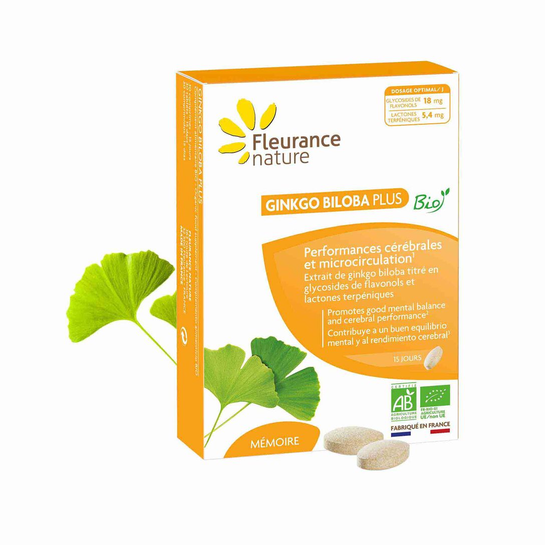 Ginkgo biloba plus bio, Complément alimentaire - Fleurance Nature